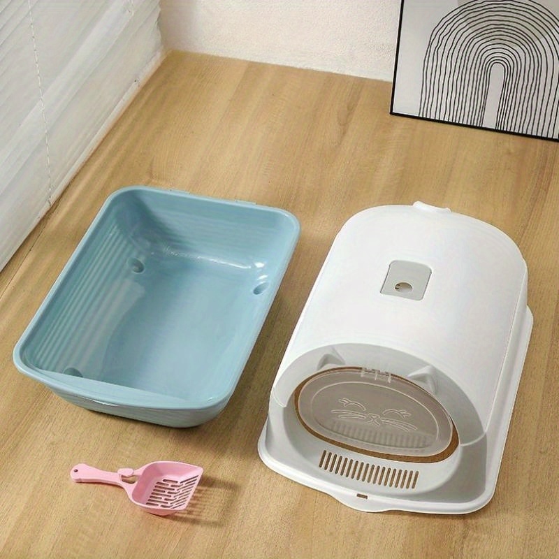 完全に密閉された猫用トイレ、飛沫防止猫用トイレ、飛沫防止、掃除が簡単な猫用トイレ Temu Japan