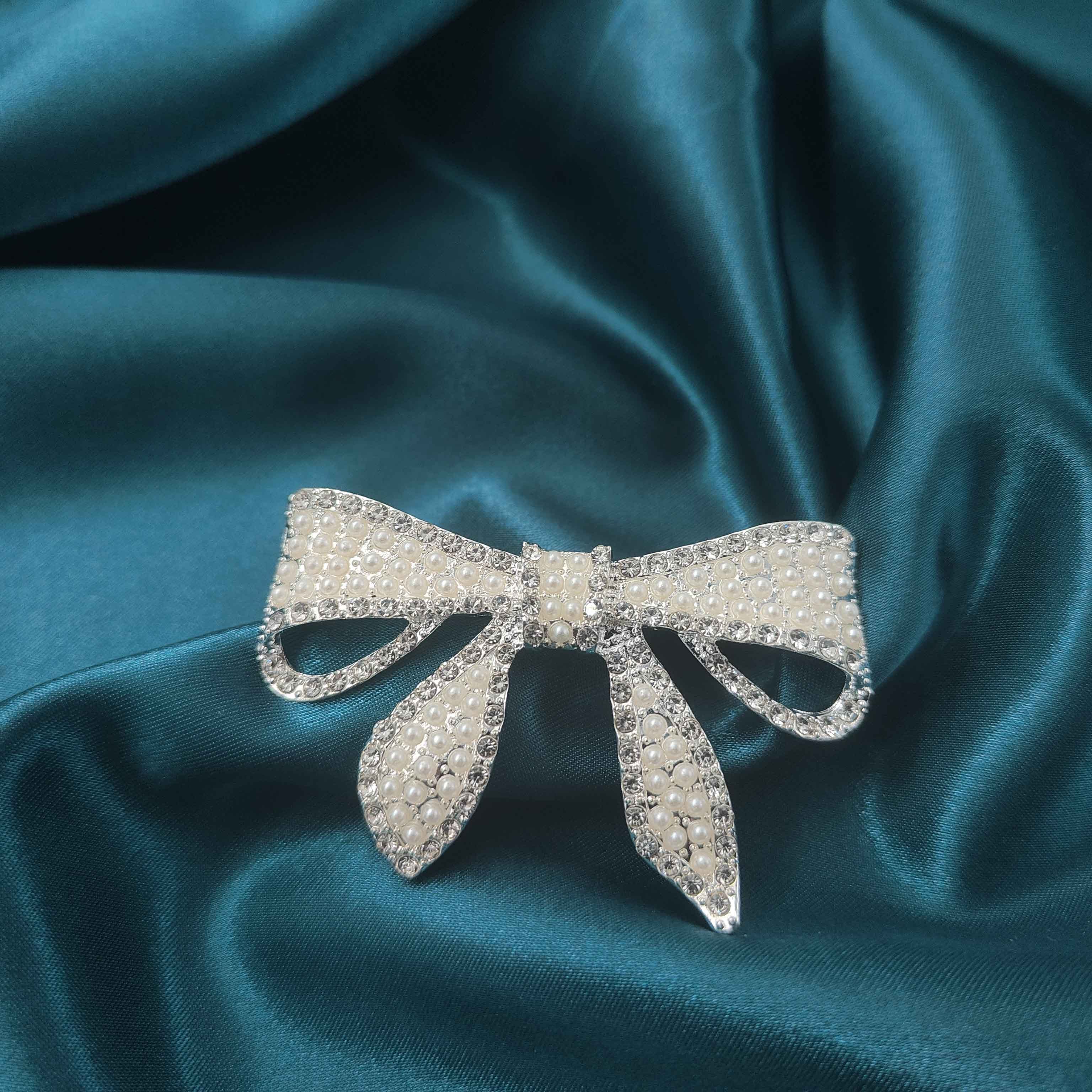 Pearl Alloy Hair Clip Bow Fan - Temu Ireland