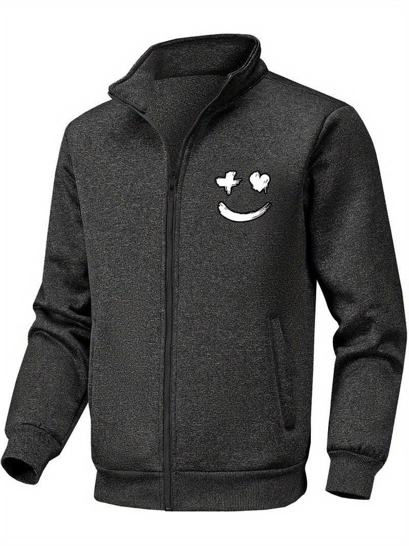 Men's Stylish Anime Mouth Smile Face Graphic Print Jacket - Temu United ...