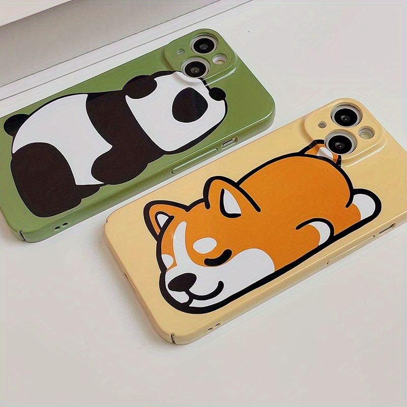 Phone Case Pc Material Cute Panda Corgi Design - Temu Netherlands