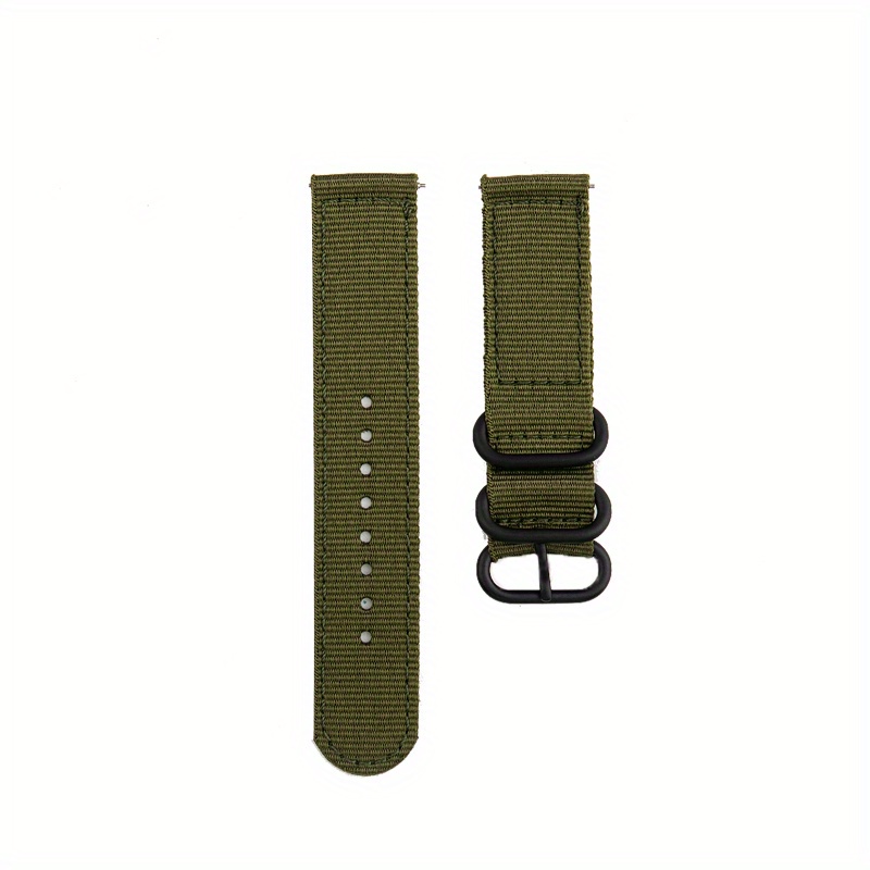 Nylon Band Met Zwarte Gesp Canvas Horlogeband 18/20/22/24mm - Temu Belgium