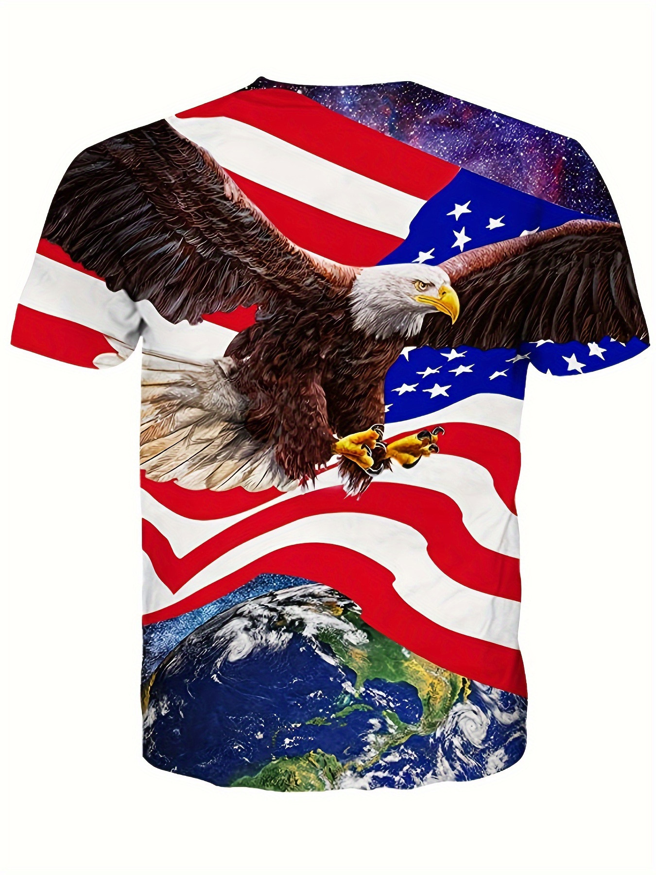 Plus Size Men's Casual 3d Graphic Tees Summer "american Flag - Temu New ...