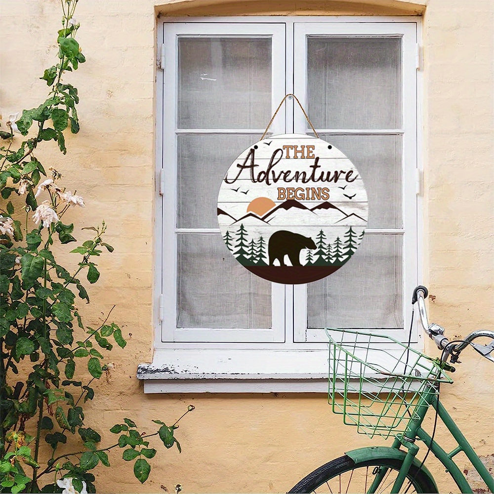 Adventure Begins Wooden Hanging Sign Woodland Nursery Decor - Temu ...