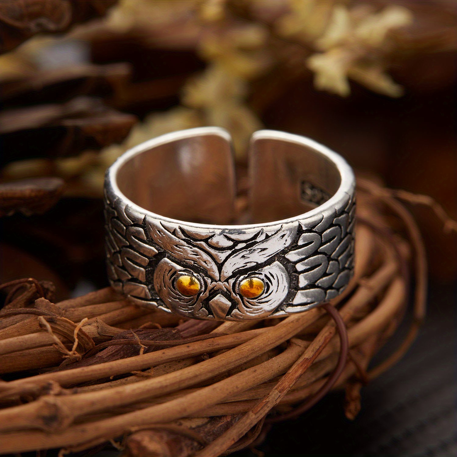 trendy retro owl ring men daily decoration gift family - Temu Australia