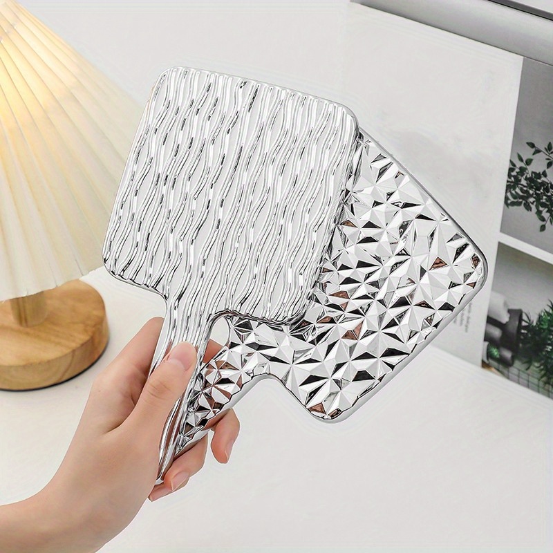 Wave Pattern Square Hand Mirror Small Vanity Mirror Simple - Temu Australia