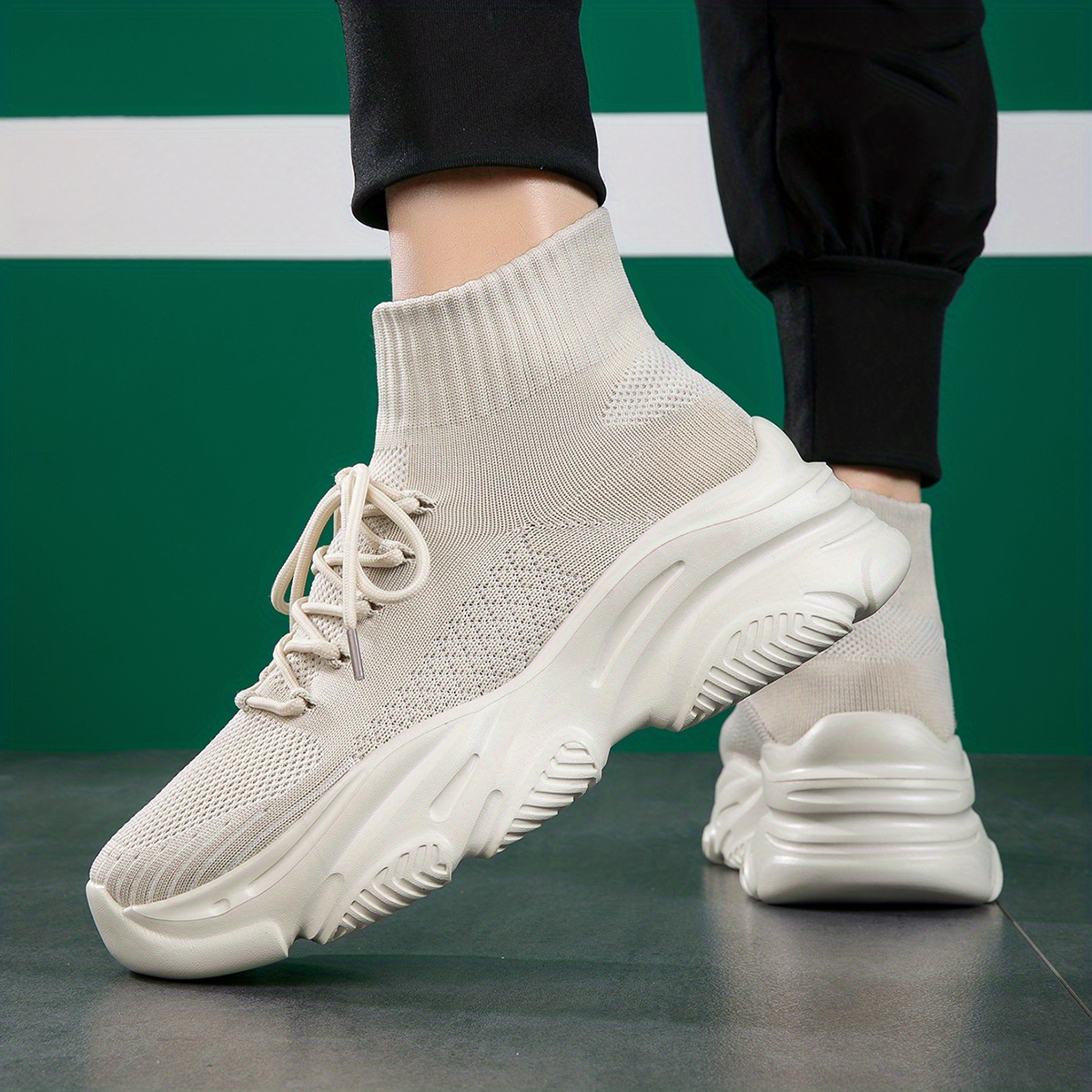 Men's Sock Sneakers Casual Platform Walking Shoes - Temu United Kingdom