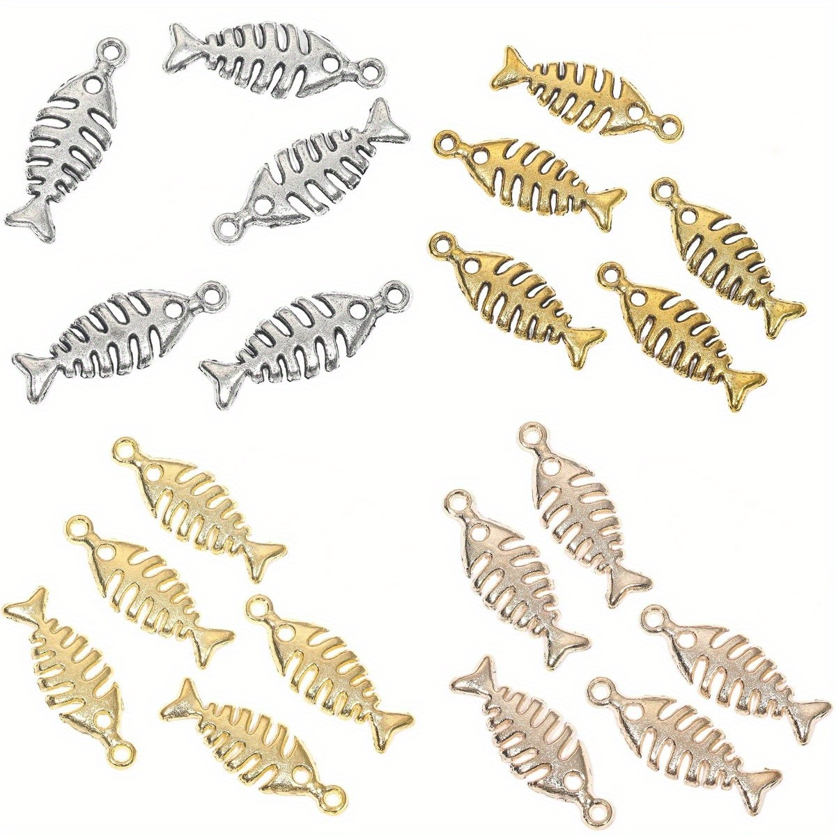 Handmade Color Alloy Fish Skeleton Charms - Temu Australia