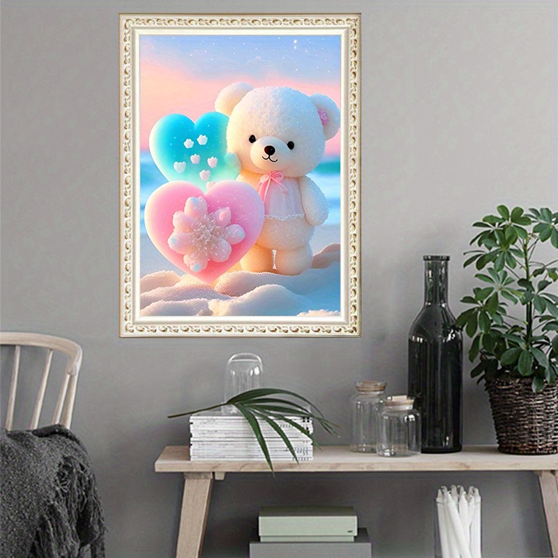 Full Diamond Painting Bear Love Cartoon Series Round Diamond - Temu ...