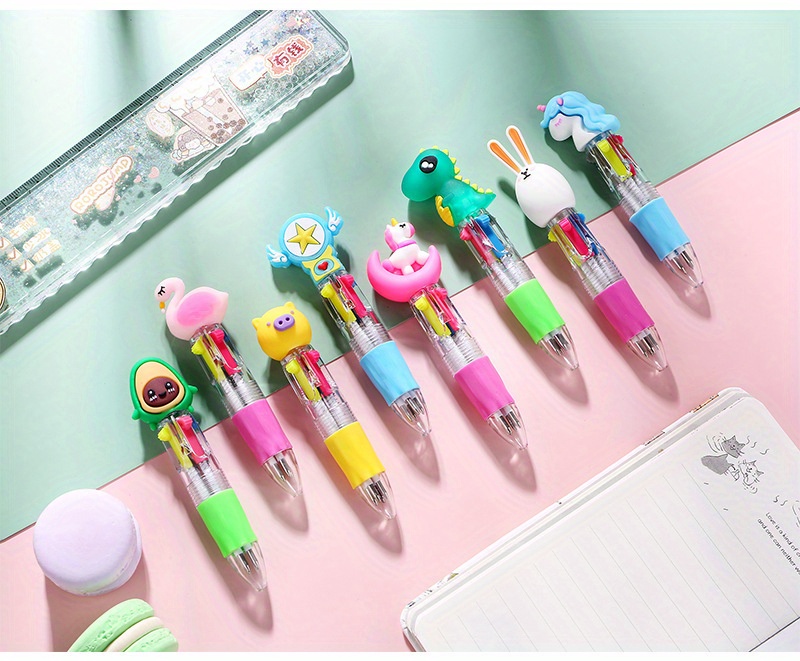 かわいいミニ 4 色ボールペンかわいい漫画 4 色格納式ローラーボールペン学生スクールギフト文具 期間限定ディールのために今すぐショップ