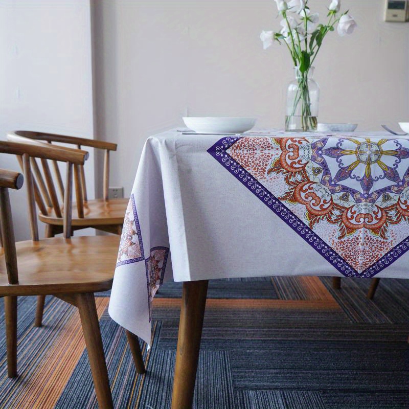 Rectangle Tablecloth Waterproof Table Cloth Oil Resistant - Temu Australia