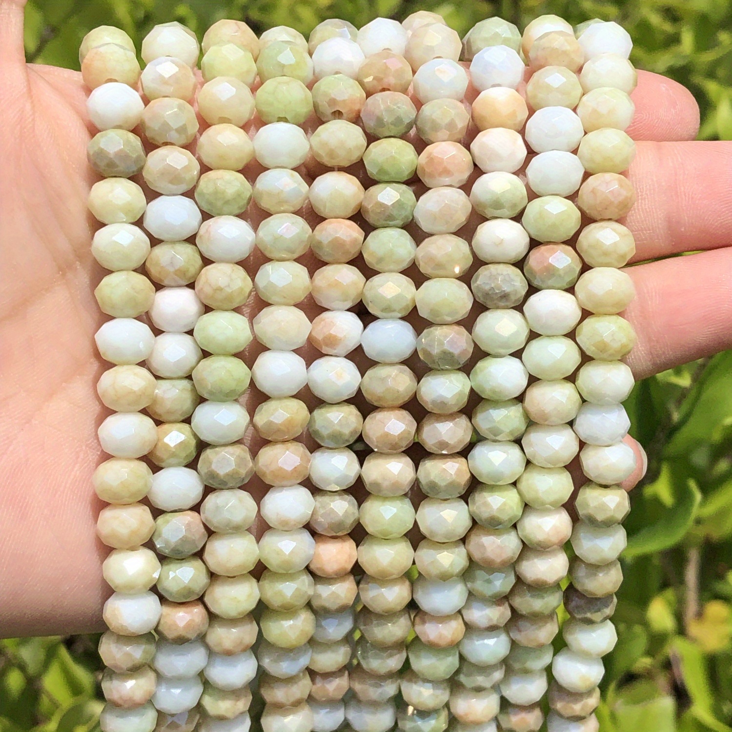 Rondelle Faceted Ab Color Yellow Green Gradient Crystal - Temu United ...