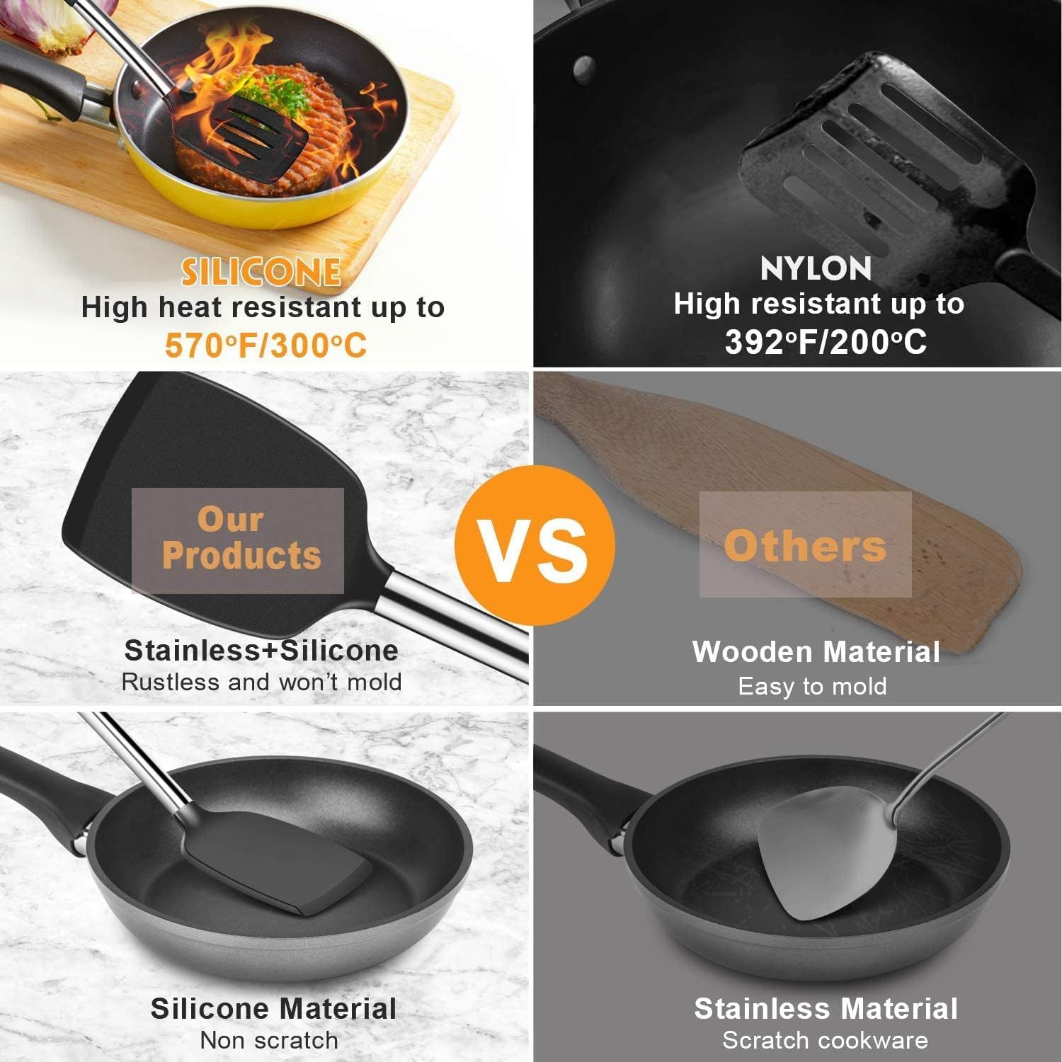 Kitchen Utensils Set Silicone Cooking Utensils Set Non stick - Temu ...