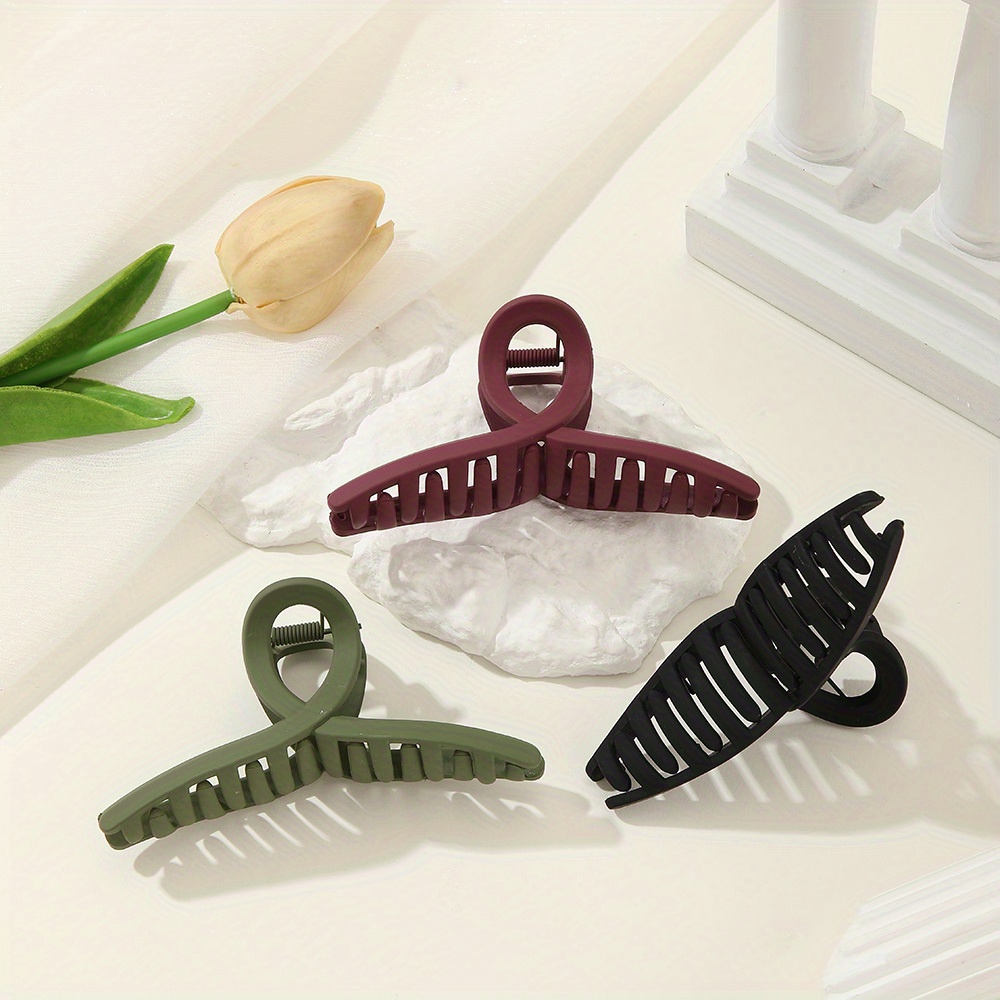 Matte Solid Color Hair Claw Clips Hair Claw - Temu Canada