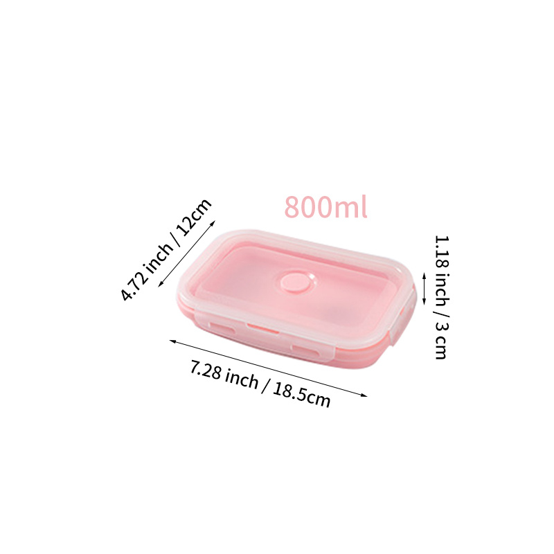 Fold Silica Gel Portable Bento Box Plastic Lunch - Temu United