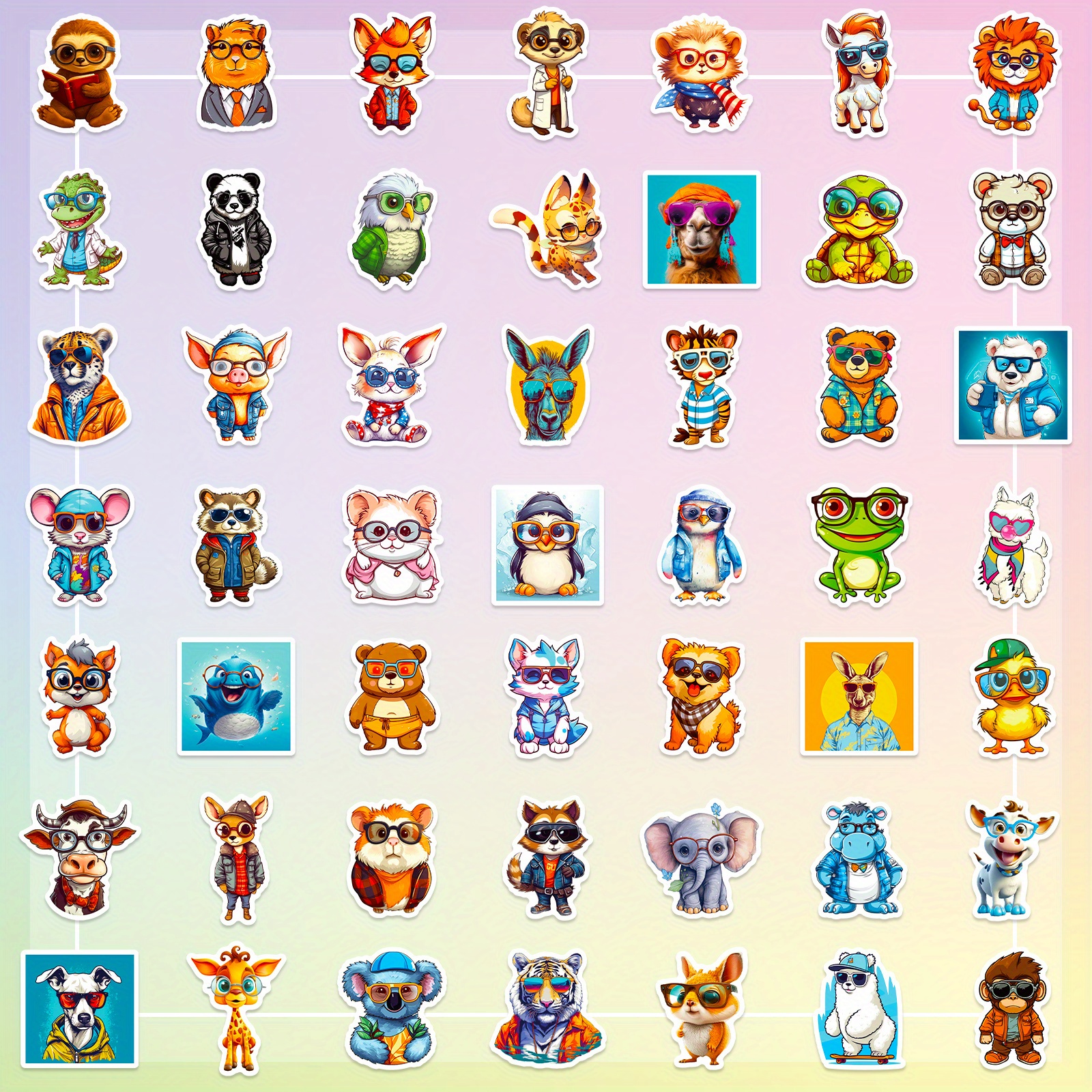 Glasses Stickers Pack Cartoon Pet Decals - Temu Ireland