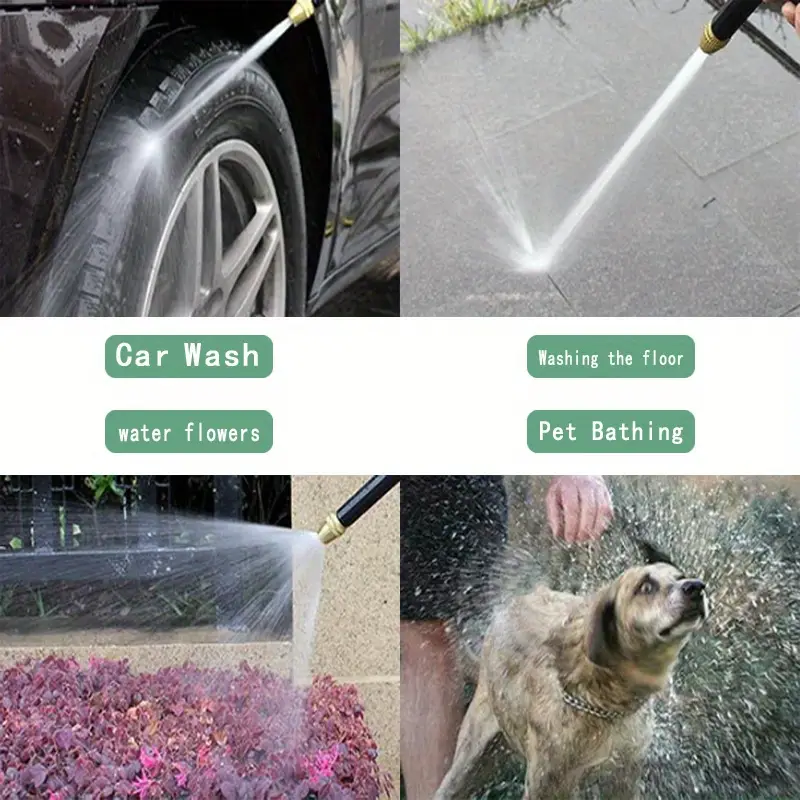 1セット 庭の水道管セット 家庭菜園散水水鉄砲 家庭用多目的クリーナー 洗車ツール ノズル調節可能 Temu Japan