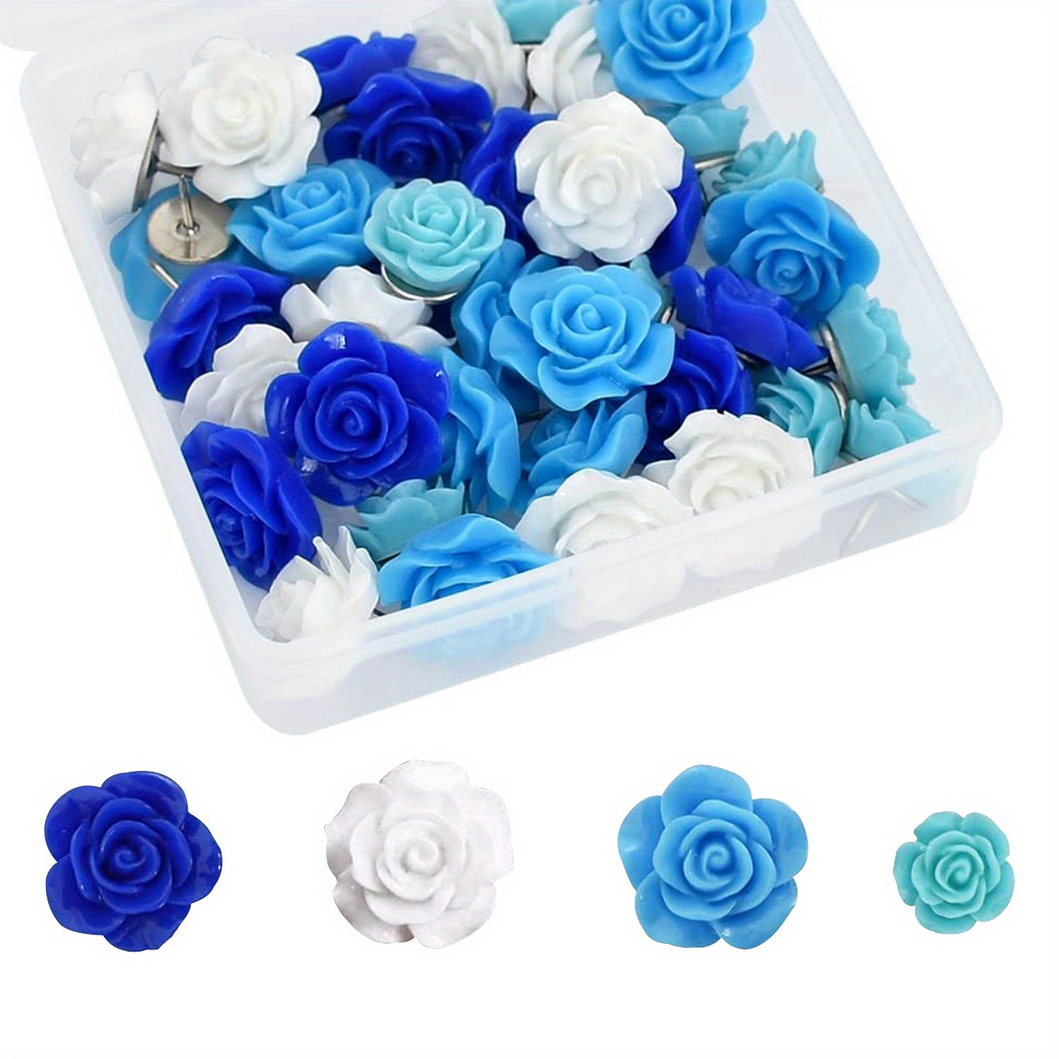 Colorful Resin 3d Rose Push Pins Cork Board Flower - Temu Ireland