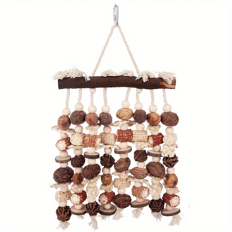 Natural Wooden Bird Toy Large Parrots Promotes Chewing - Temu Finland