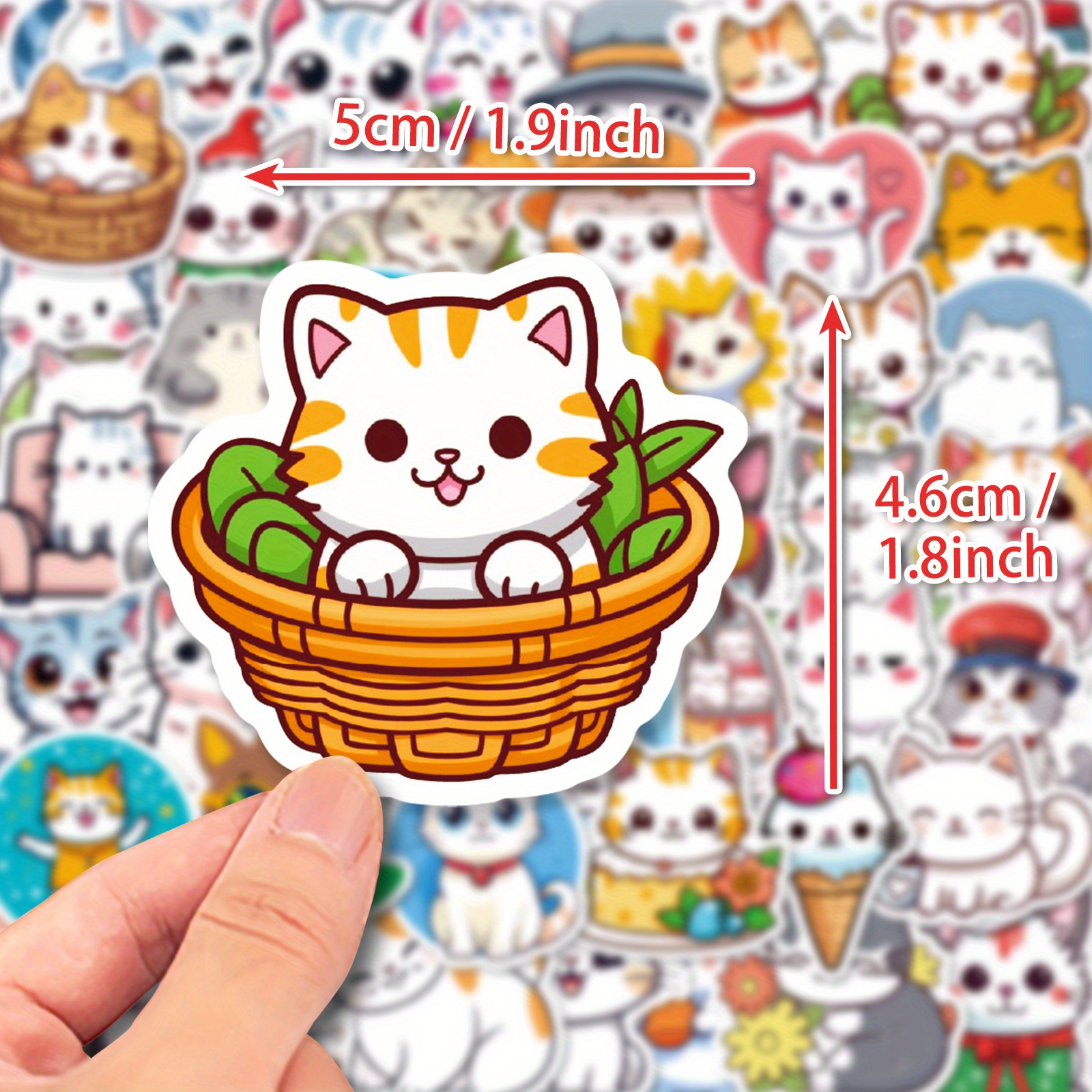Cute Cat Stickers Waterproof Diy Bottle - Temu