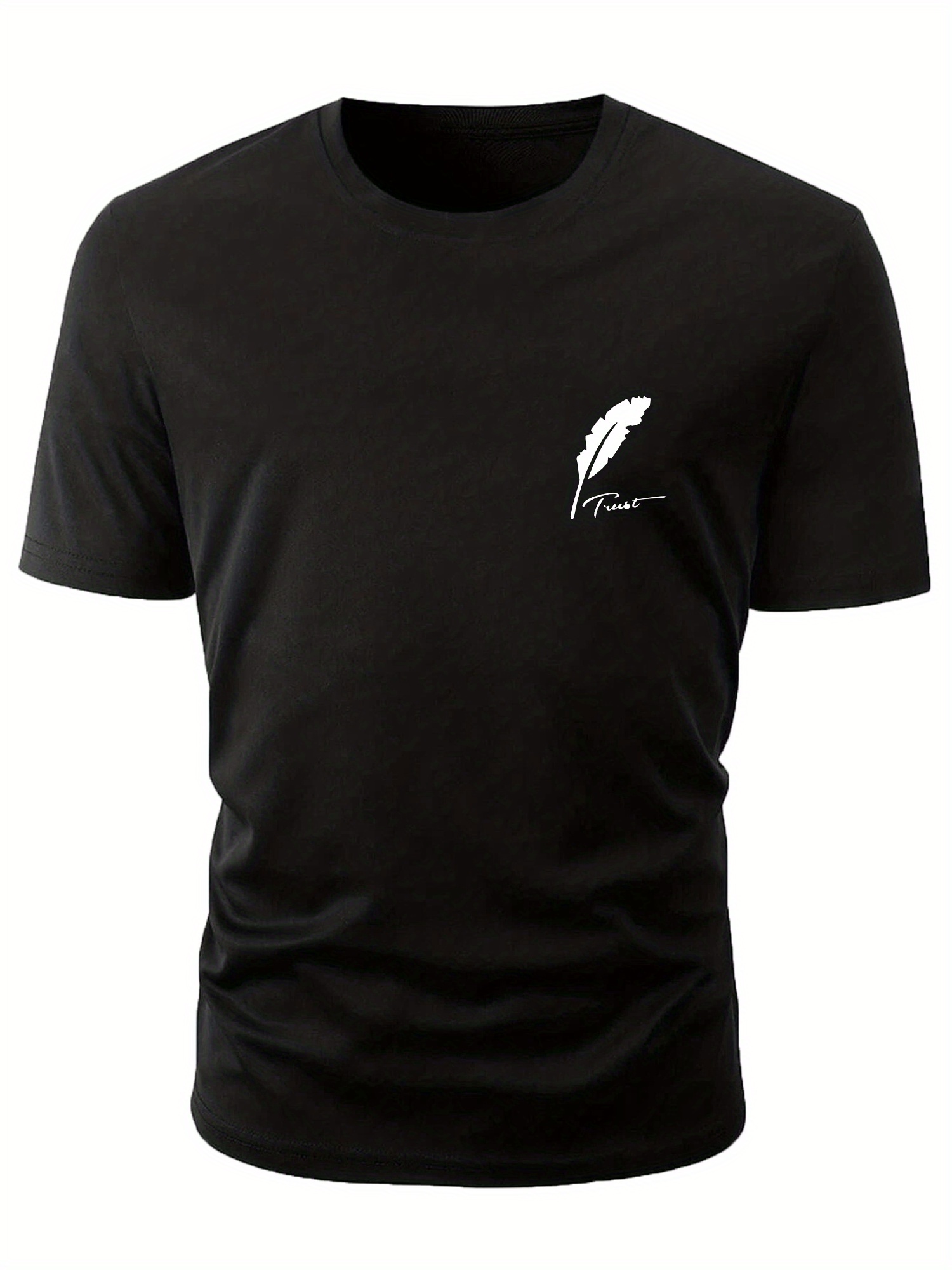 Men's Feather Graphic Print T shirt Summer Fashionable Short - Temu ...