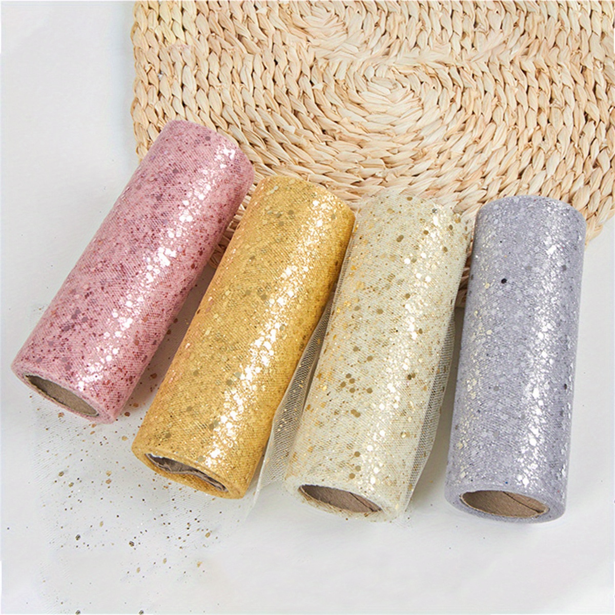 Glitter Tulle Rolls X 10 Yards Table Runner Chair Sash Bow - Temu