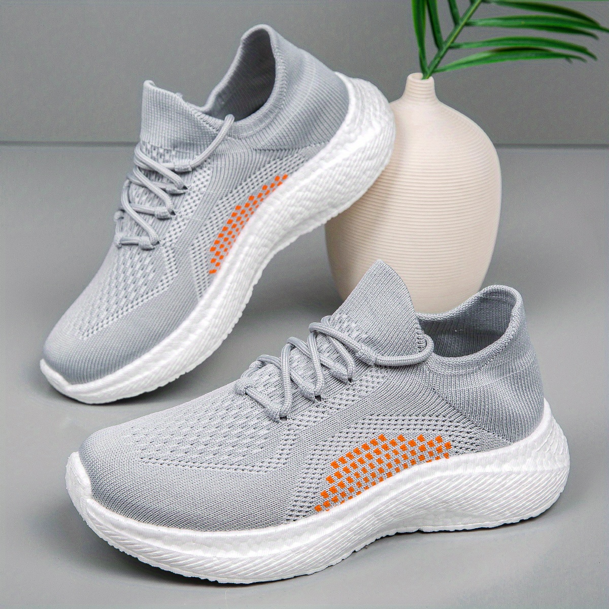 Women's Knitted Sports Shoes Breathable Lace Running Tennis - Temu