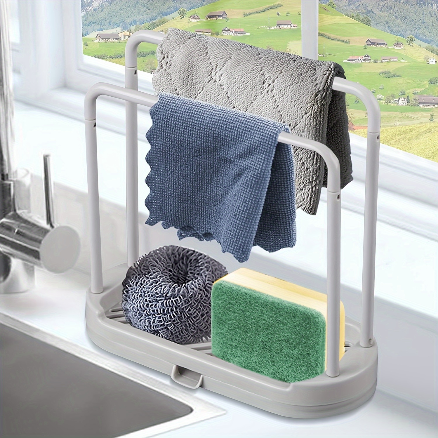 Kitchen Sponge Holder Dishcloth Hanger Kitchen Sink Rack - Temu Australia