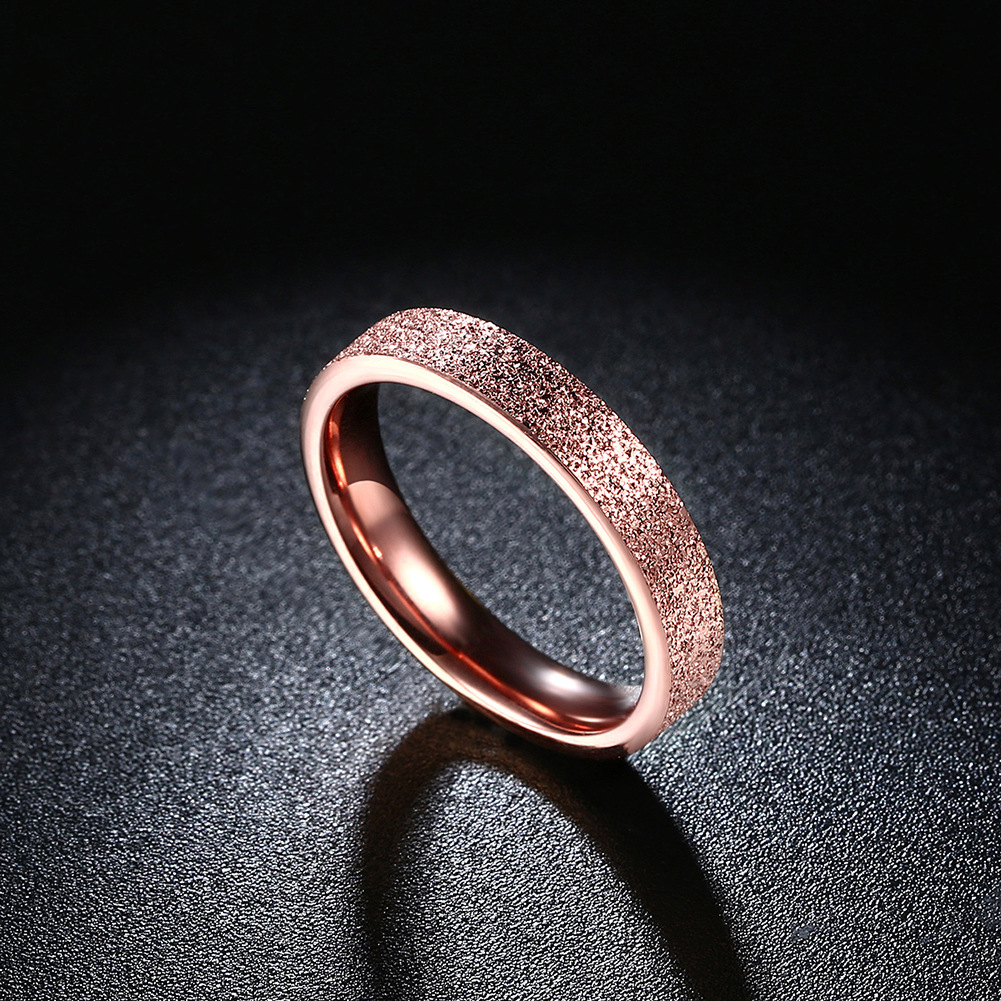 Fashion Glitter Frosted Rose Golden Ring Men Classic Simple - Temu ...