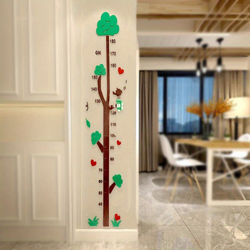 3d height chart wall sticker tree pattern acrylic growth - Temu Australia