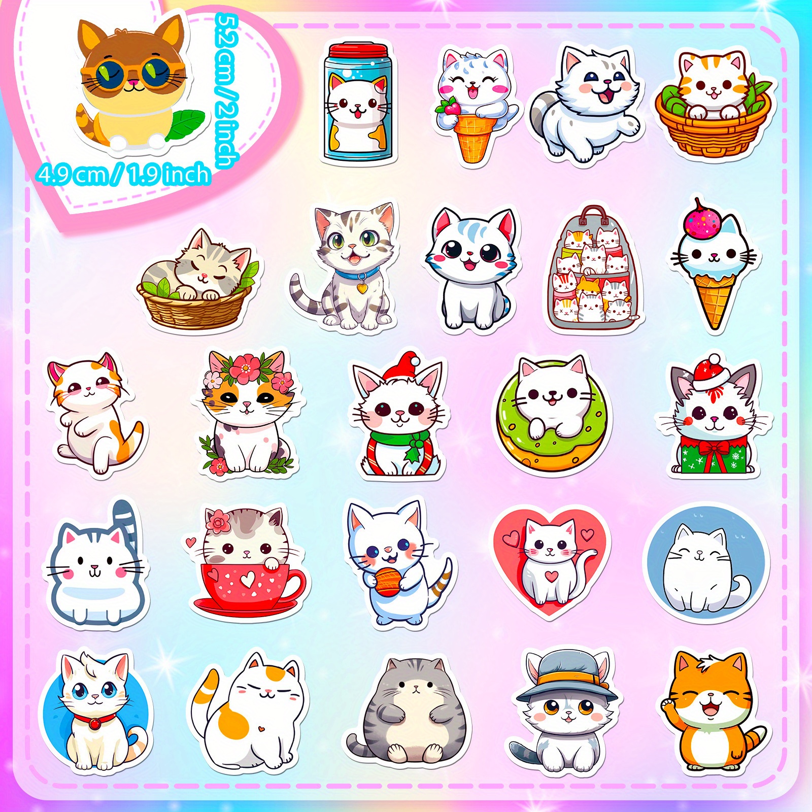Cute Cat Cartoon Graffiti Stickers Phone Guitar Laptop - Temu Netherlands
