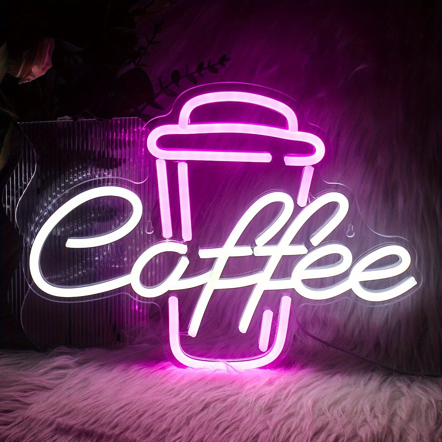 Coffee Cup Neon Sign Pink White Led Word Neon Light Cafe - Temu New Zealand