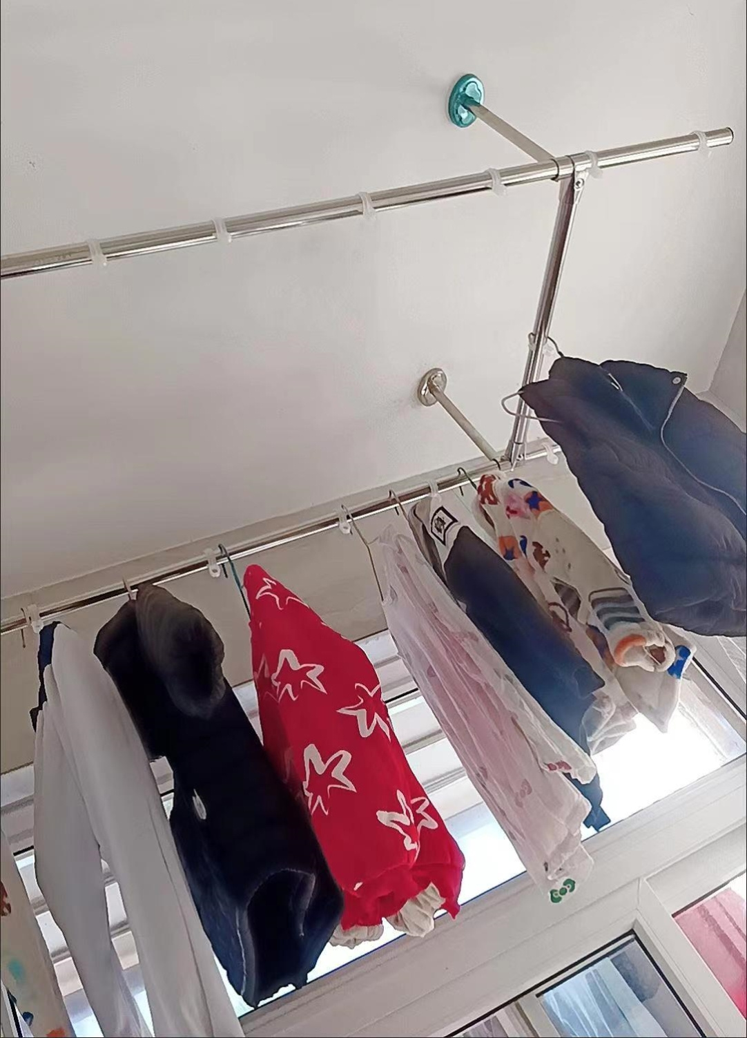 Stainless Steel Drying Rack Balcony Top Installs Fixed Type - Temu Portugal