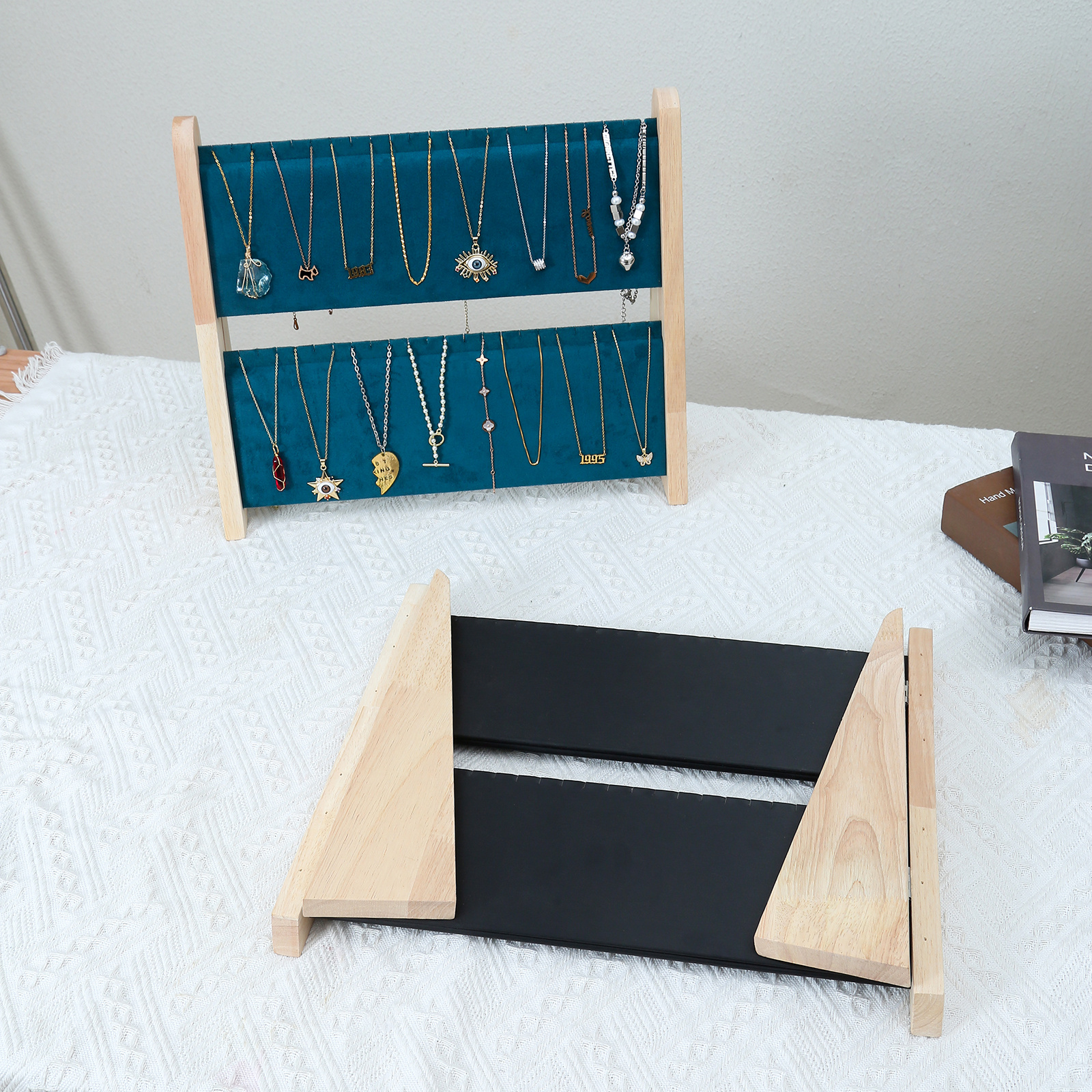 Foldable Jewelry Display Stand Wooden Jewelry Storage - Temu