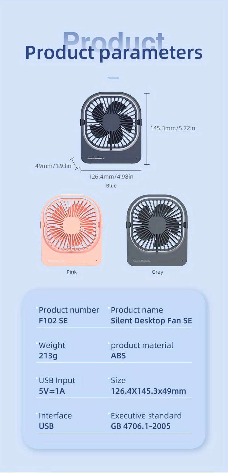 Usb Mini Desk Fan 3 speed Mute Portable Desk Fan 360 ° - Temu Australia