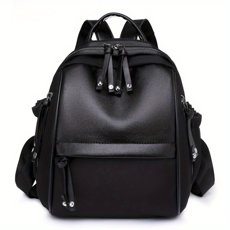 Stylish Multi-pocket Zipper Backpack, Oxford Spinning Solid Color ...