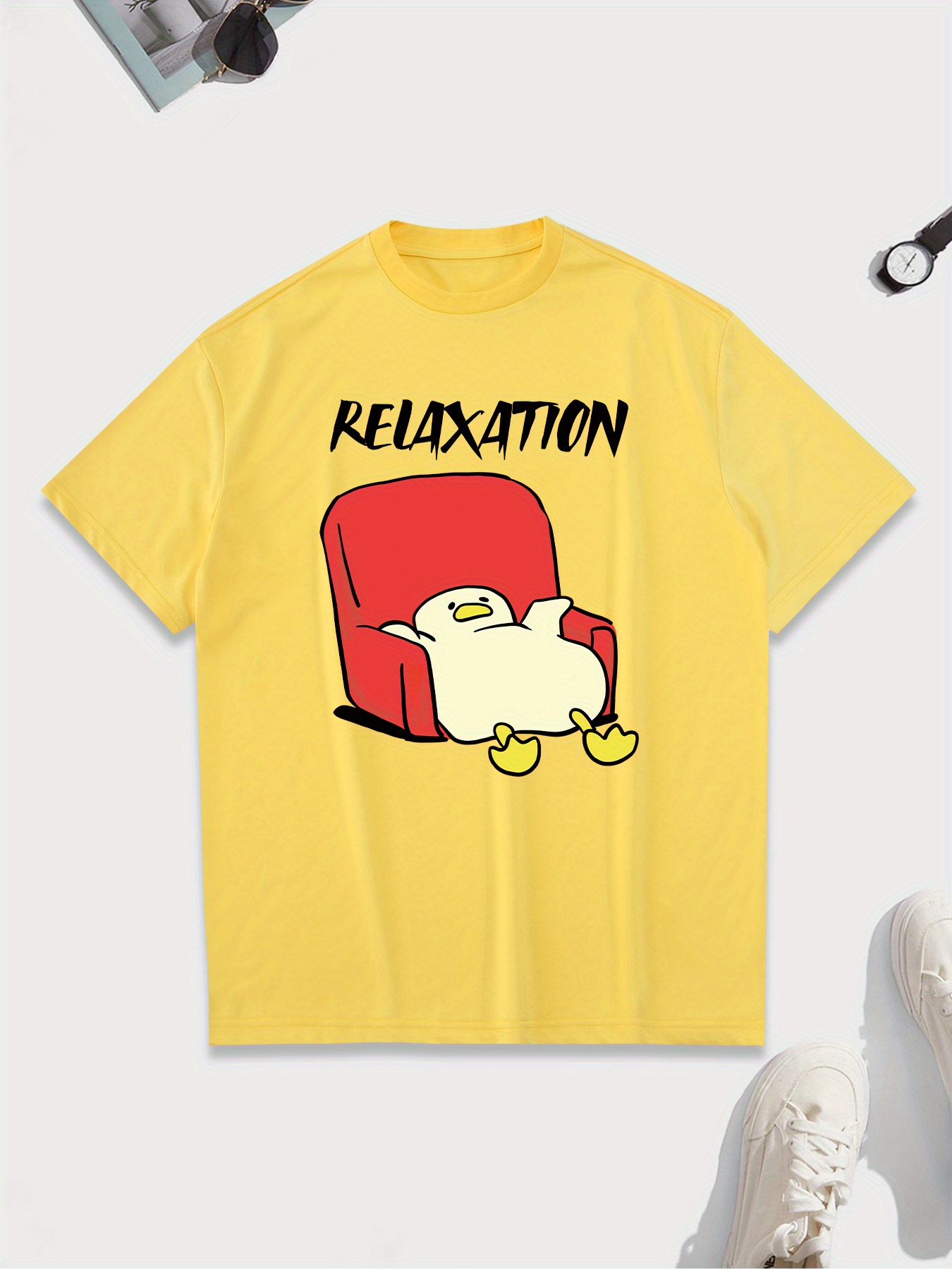 Relaxation Print Mens Plus Size T Shirts Casual Graphic Tees Mens ...