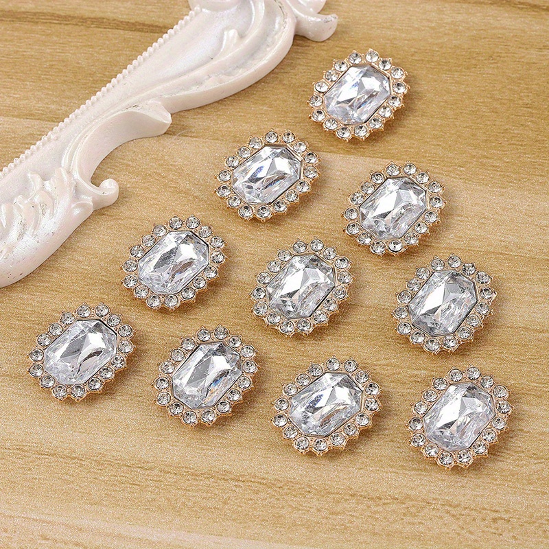 Colorful Square Rhinestone Alloy Accessories - Temu Australia