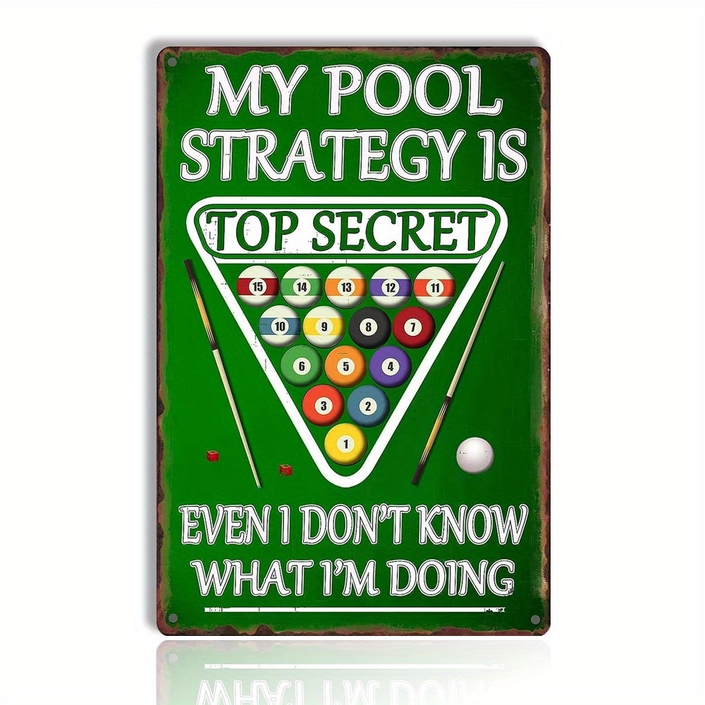 Funny Billiards Tin Sign Pool Table Accessories Pool Room - Temu