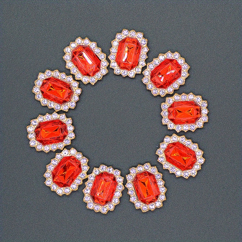 Colorful Square Rhinestone Alloy Accessories - Temu Australia