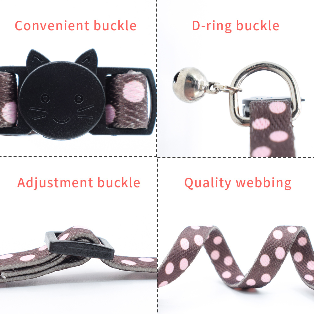 Polyester Cartoon Print Pet Cat Collar Bell Multicolor - Temu United ...