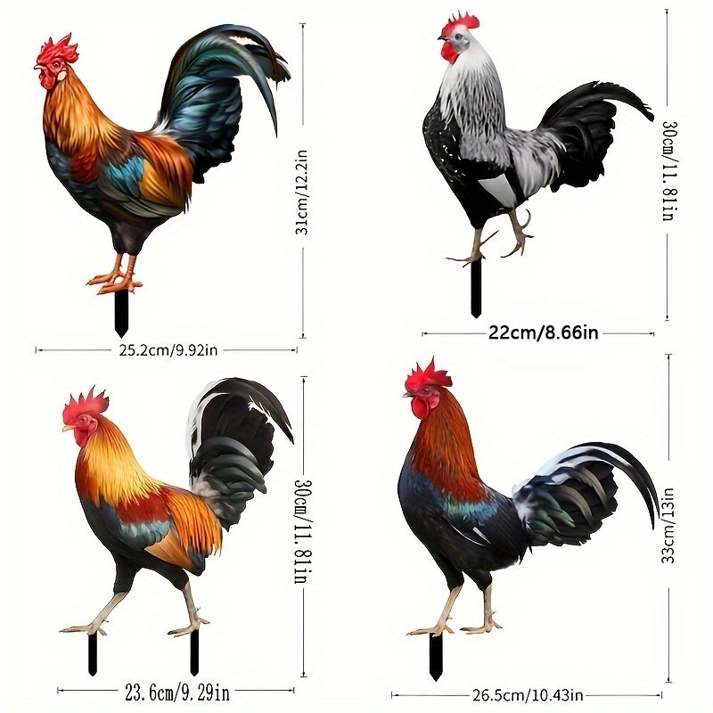 Acrylic Chicken Garden Decoration Statue Outdoor Garden - Temu Australia