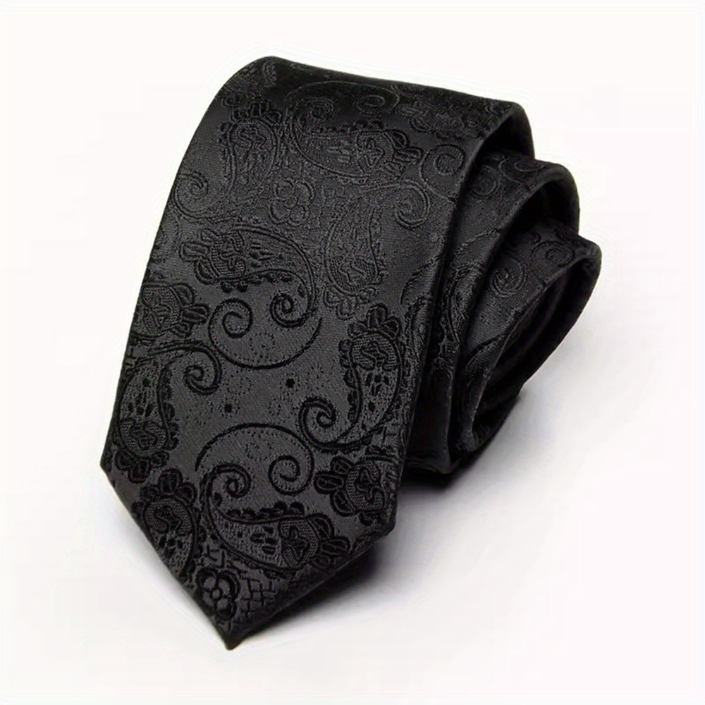 1200 needles floral paisley retro men neck black ties party cloth ...