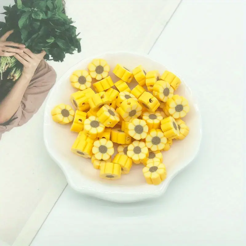 100pcs 귀여운 독특한 디자인 폴리머 클레이 플랫 루즈 비즈 팔찌 목걸이에 대 한 Diy 공예 Temu