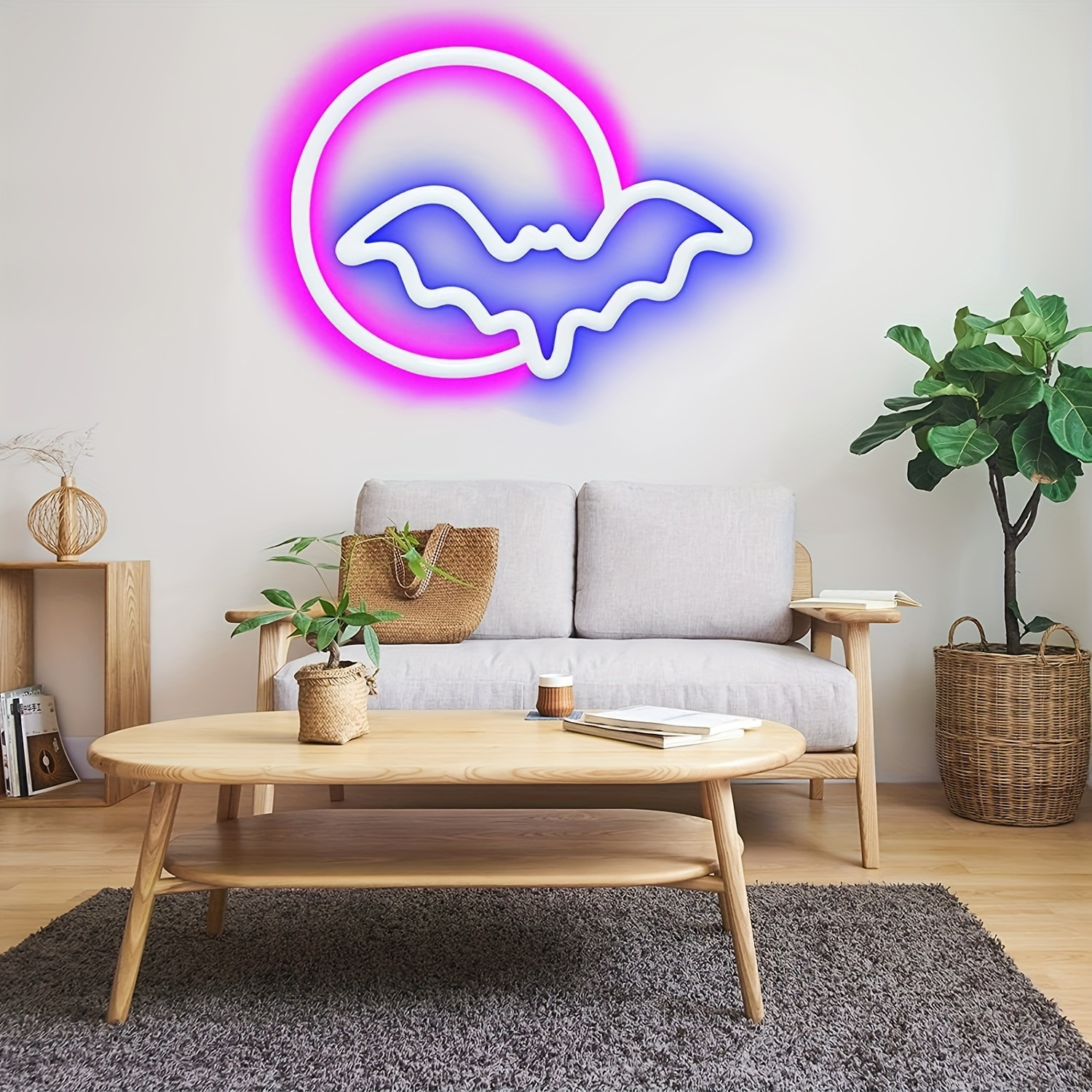 Bat Neon Sign Light Wall Mounted Led Lamp - Temu