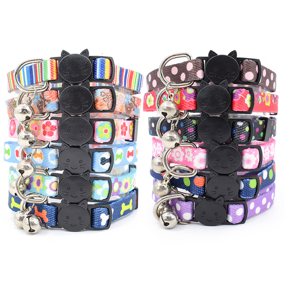 Polyester Cartoon Print Pet Cat Collar Bell Multicolor - Temu United ...