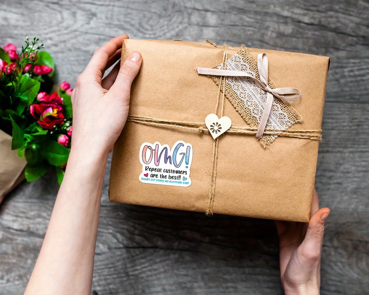 Omg Repeat Customers Best Thank Decorative Sticker Grateful - Temu Norway