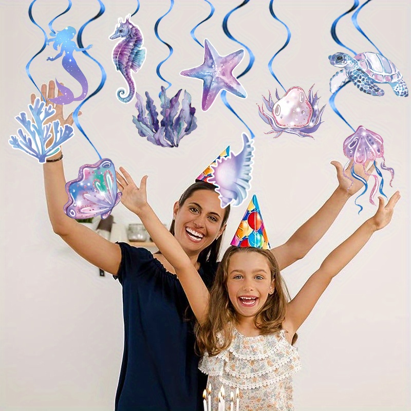 Mermaid Theme Mermaid Birthday Party Swirl Decor Spiral - Temu Canada