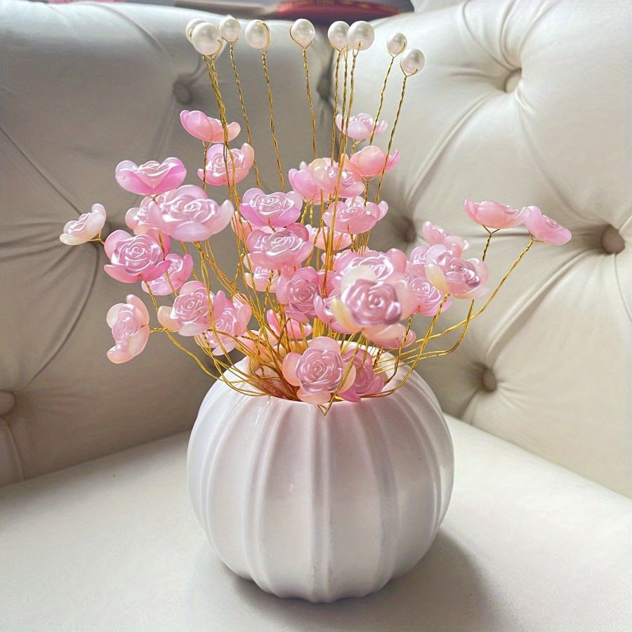 handcrafted rose bouquet with vase weddings engagements home decor ...
