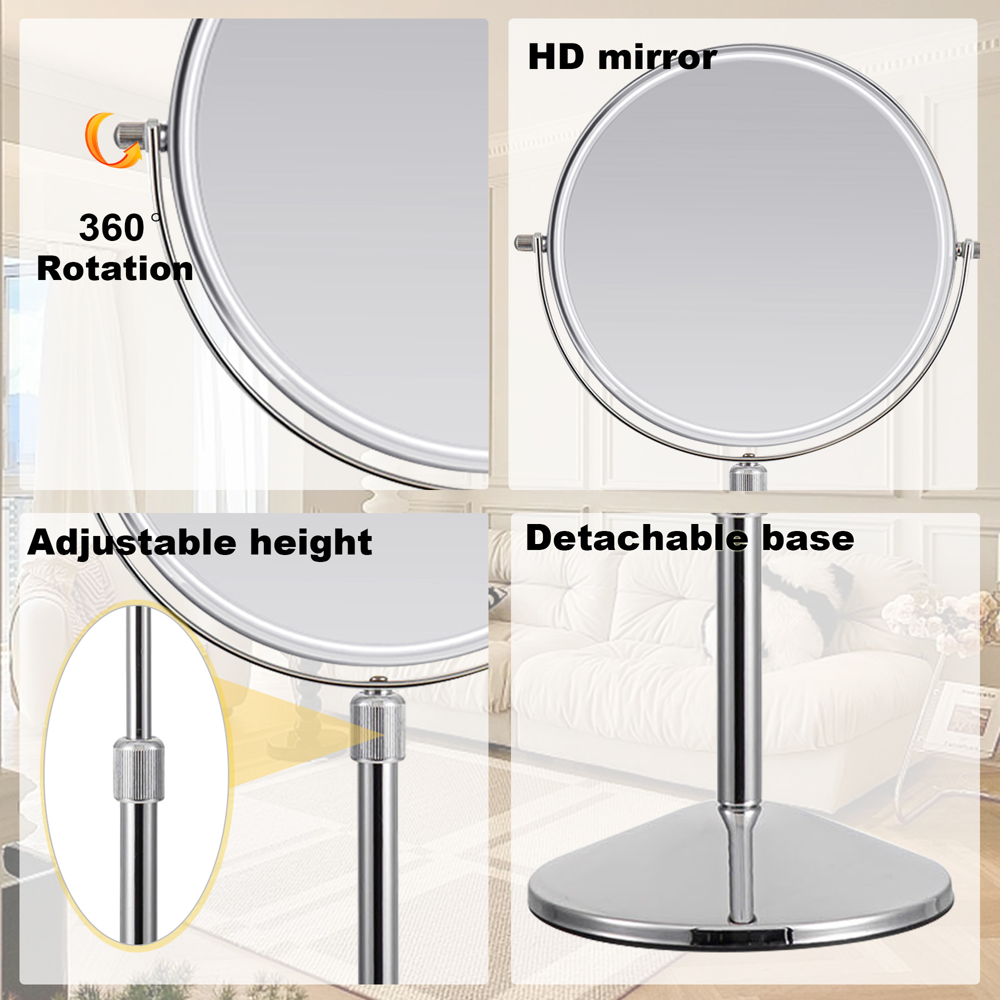 desktop makeup mirror 10x magnification double sided - Temu Canada