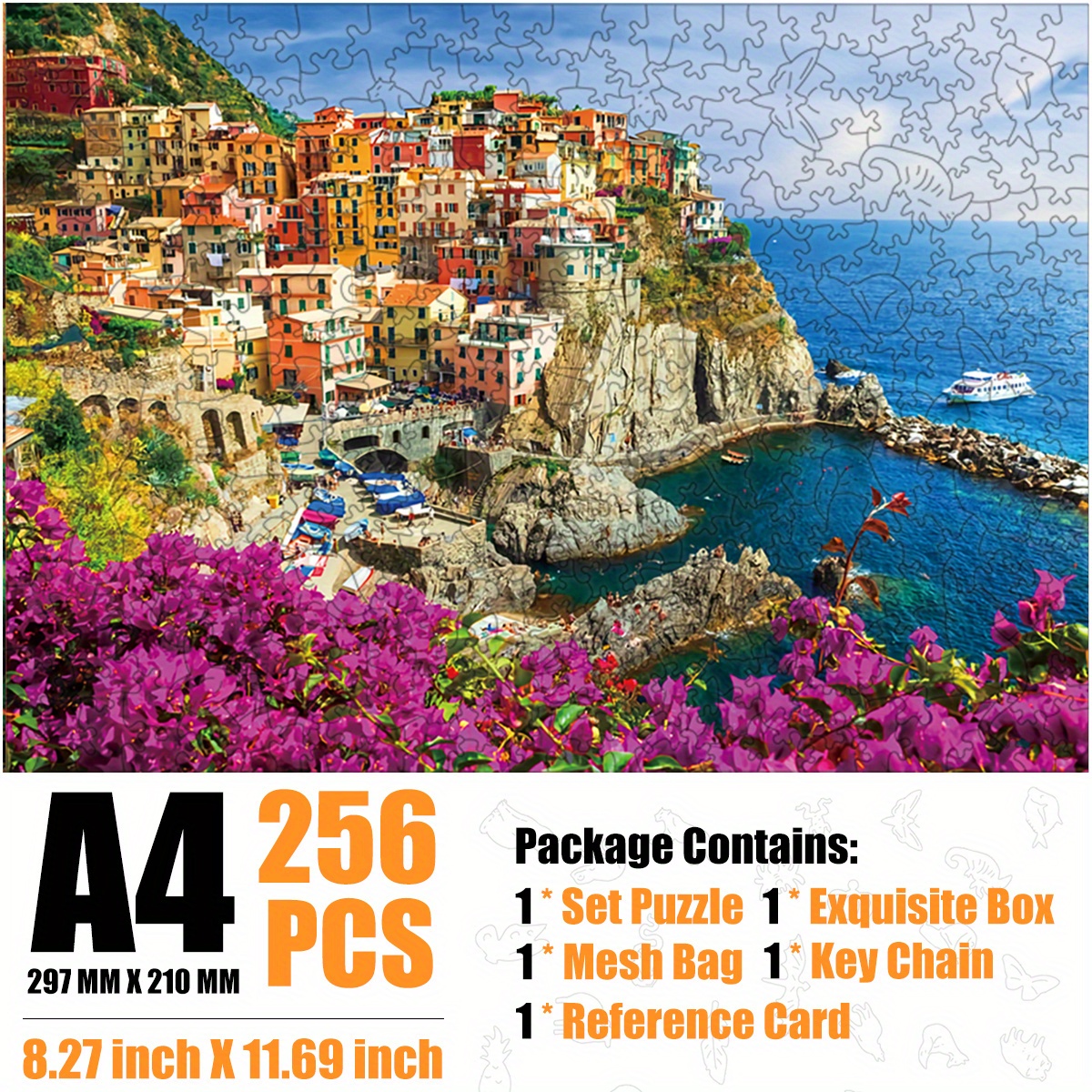 Romantic Coastal Town Irregular Wooden Puzzle Exquisite Gift - Temu Canada